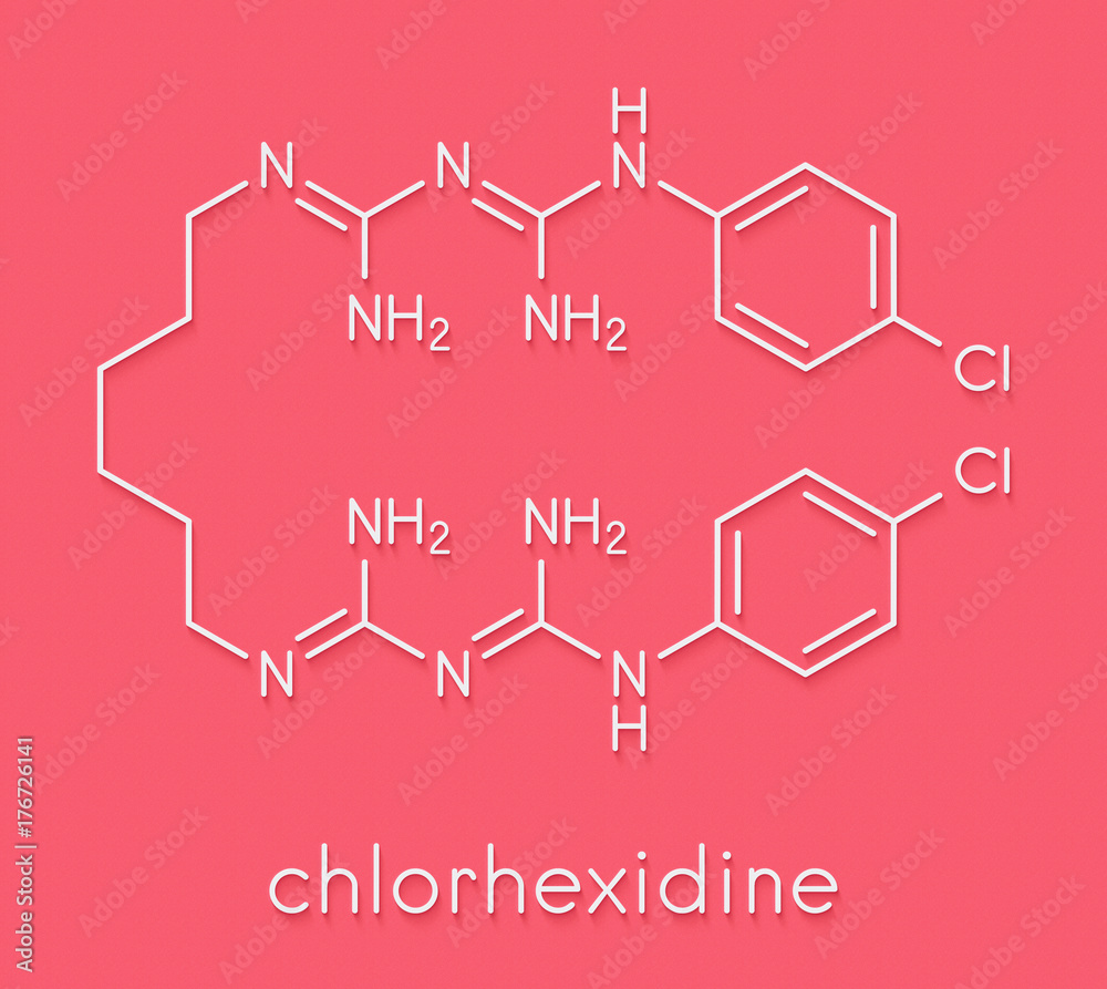 Chlorhexidine antiseptic molecule. Skeletal formula. Stock Illustration ...