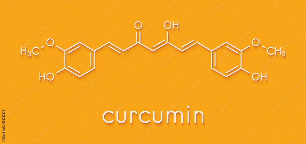 Curcumin turmeric spice molecule. Skeletal formula. Stock Illustration ...