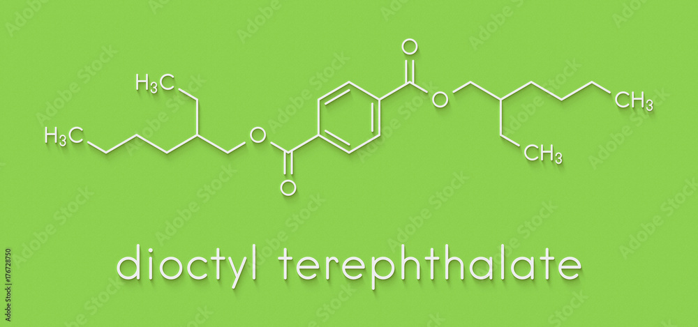 Dioctyl terephthalate (DOTP, DEHT) plasticizer molecule. Phthalate ...