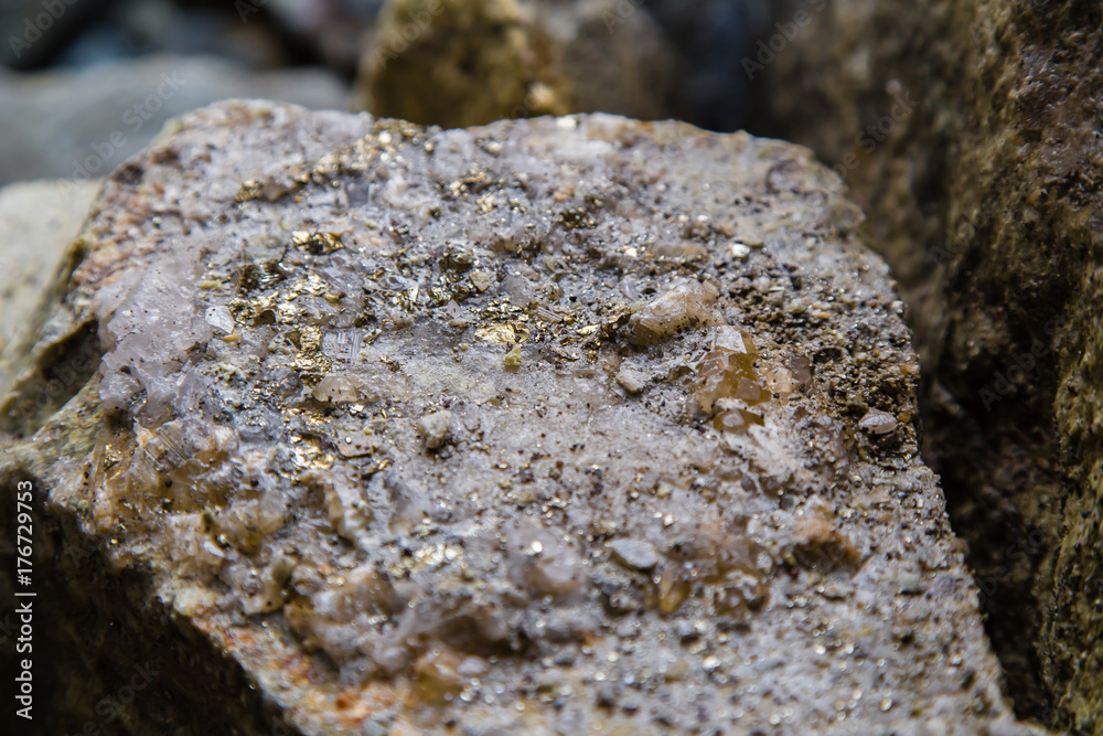 Raw Gold In Rock