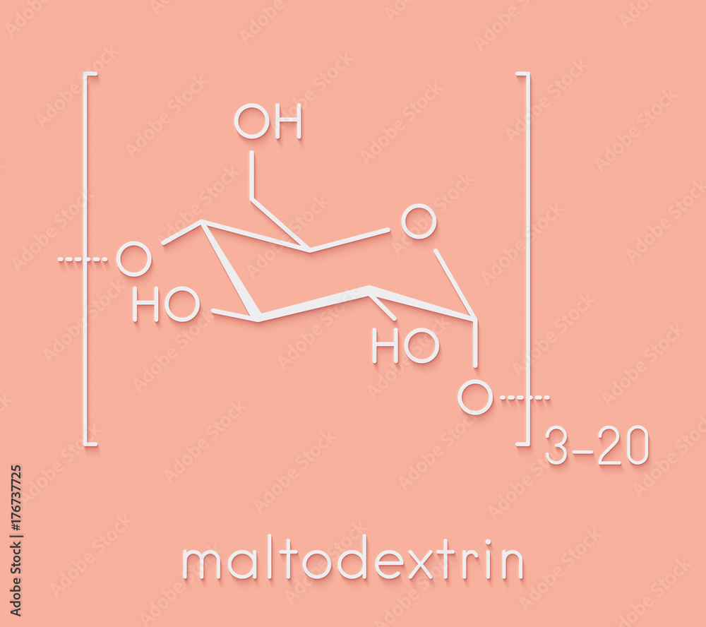 Maltodextrin food additive molecule. Skeletal formula. Stock ...