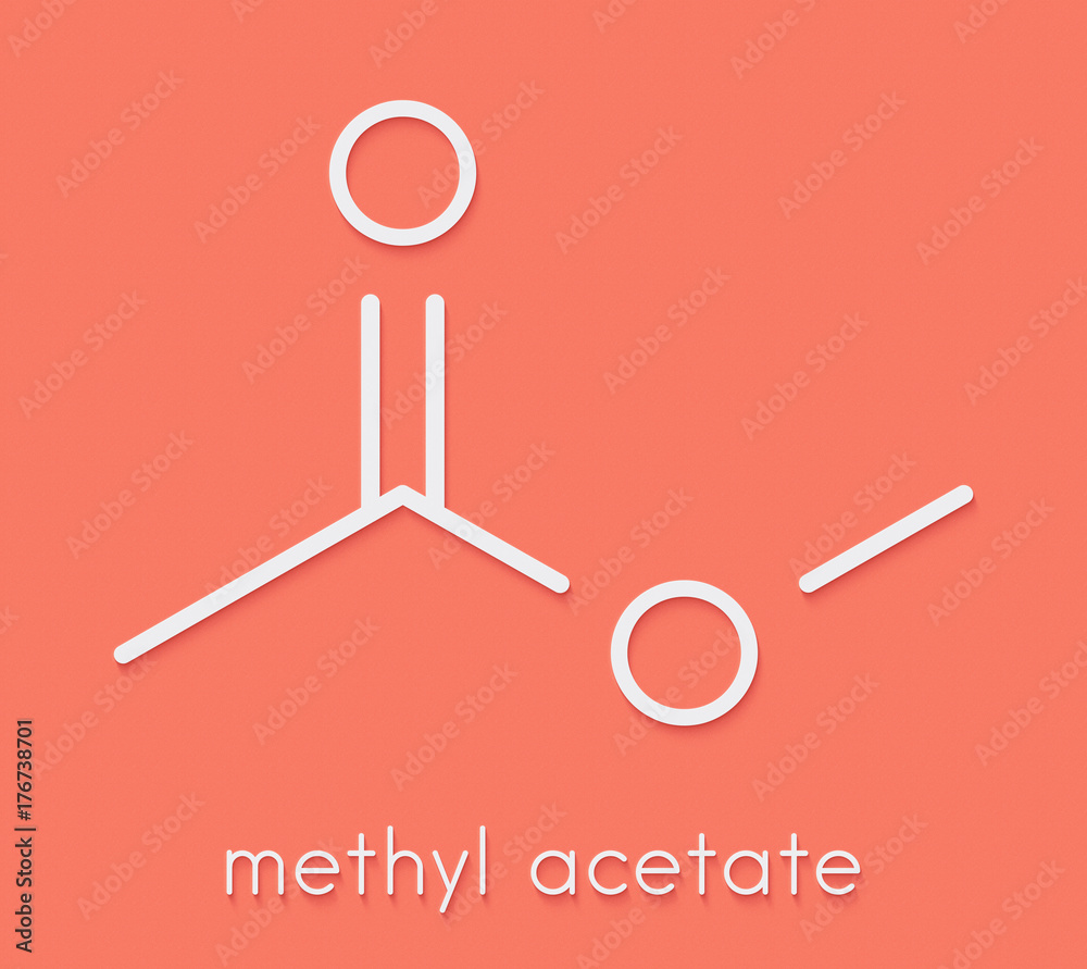 Methyl acetate solvent molecule. Skeletal formula. Stock Illustration ...