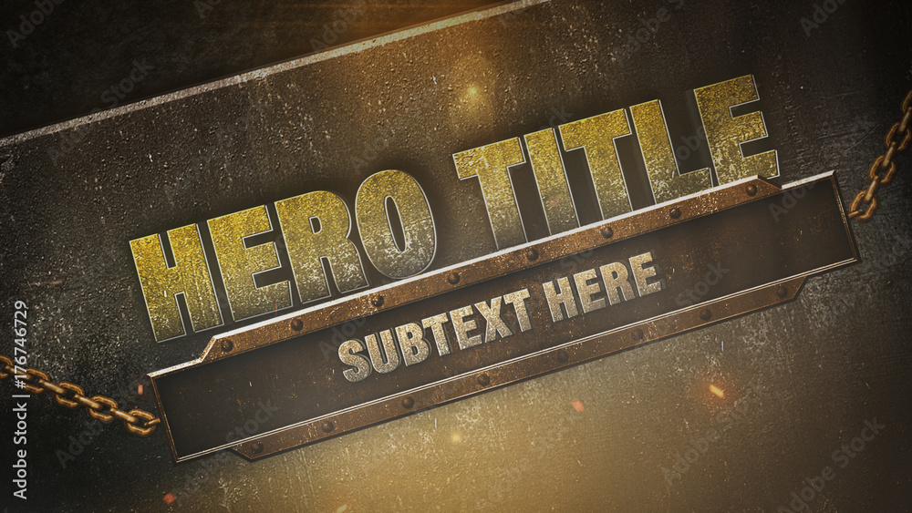 Stamped Metal Title Stock Template | Adobe Stock