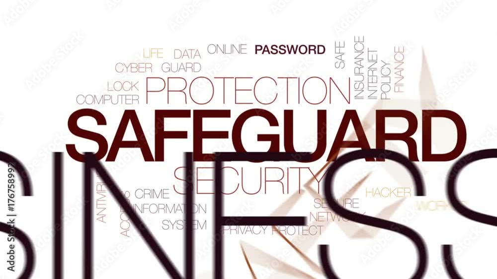 Safeguard animated word cloud, text design animation. Kinetic ...