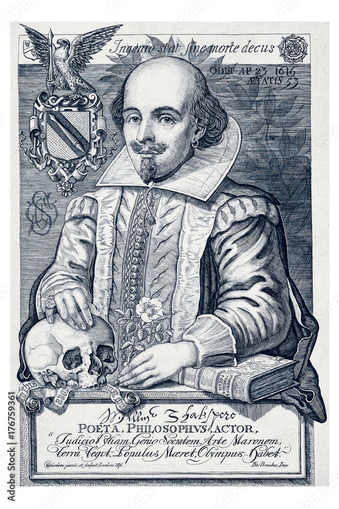 Portrait of William Shakespeare Stock Illustration | Adobe Stock