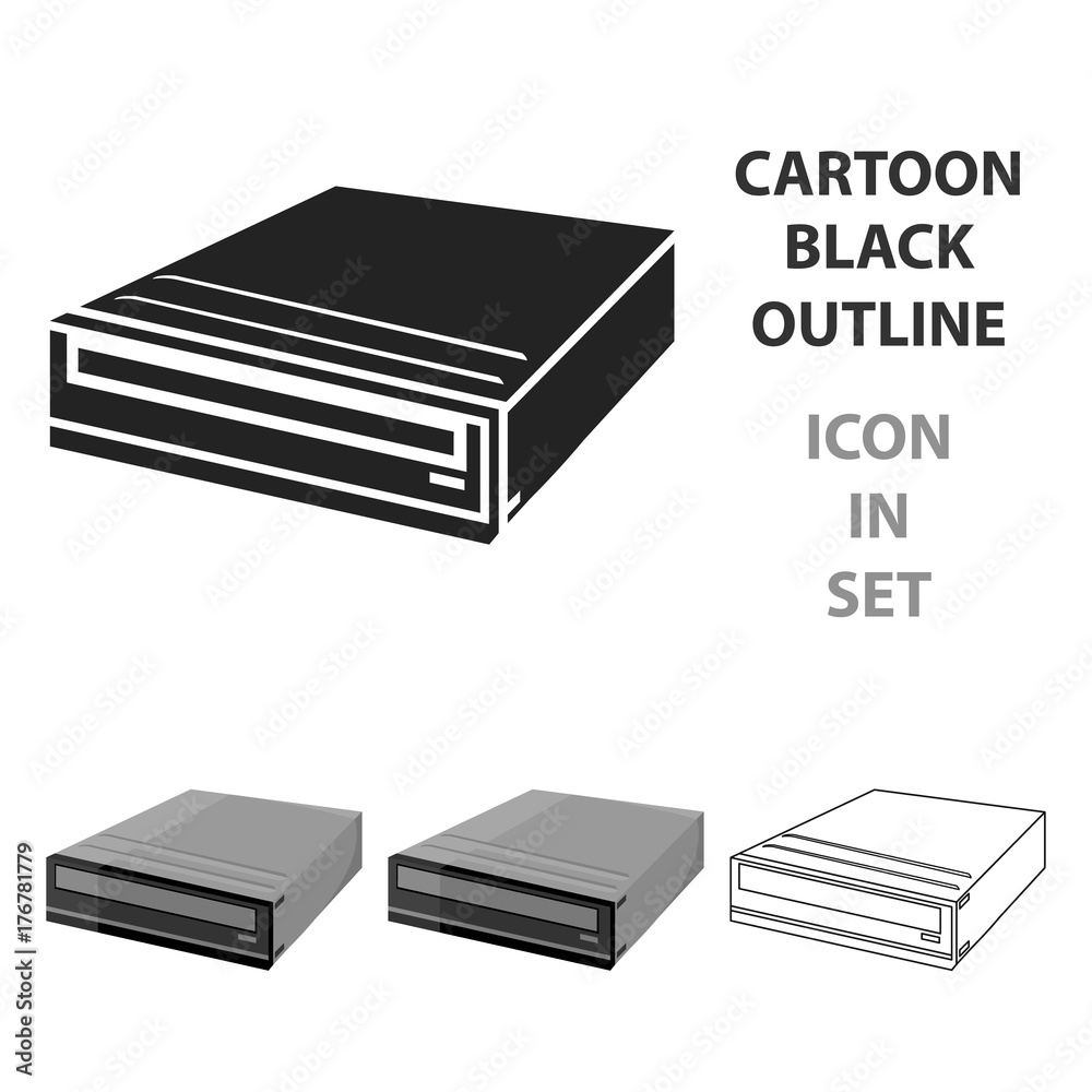 CD-ROM icon in cartoon style isolated on white background. Personal ...