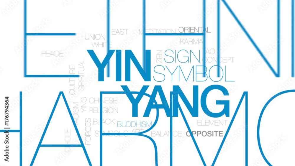 Yin yang animated word cloud, text design animation. Kinetic typography ...