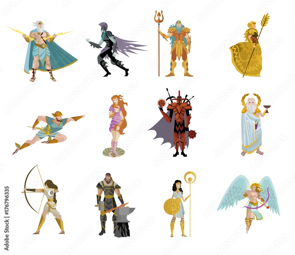 greek roman gods collection Stock Vector | Adobe Stock