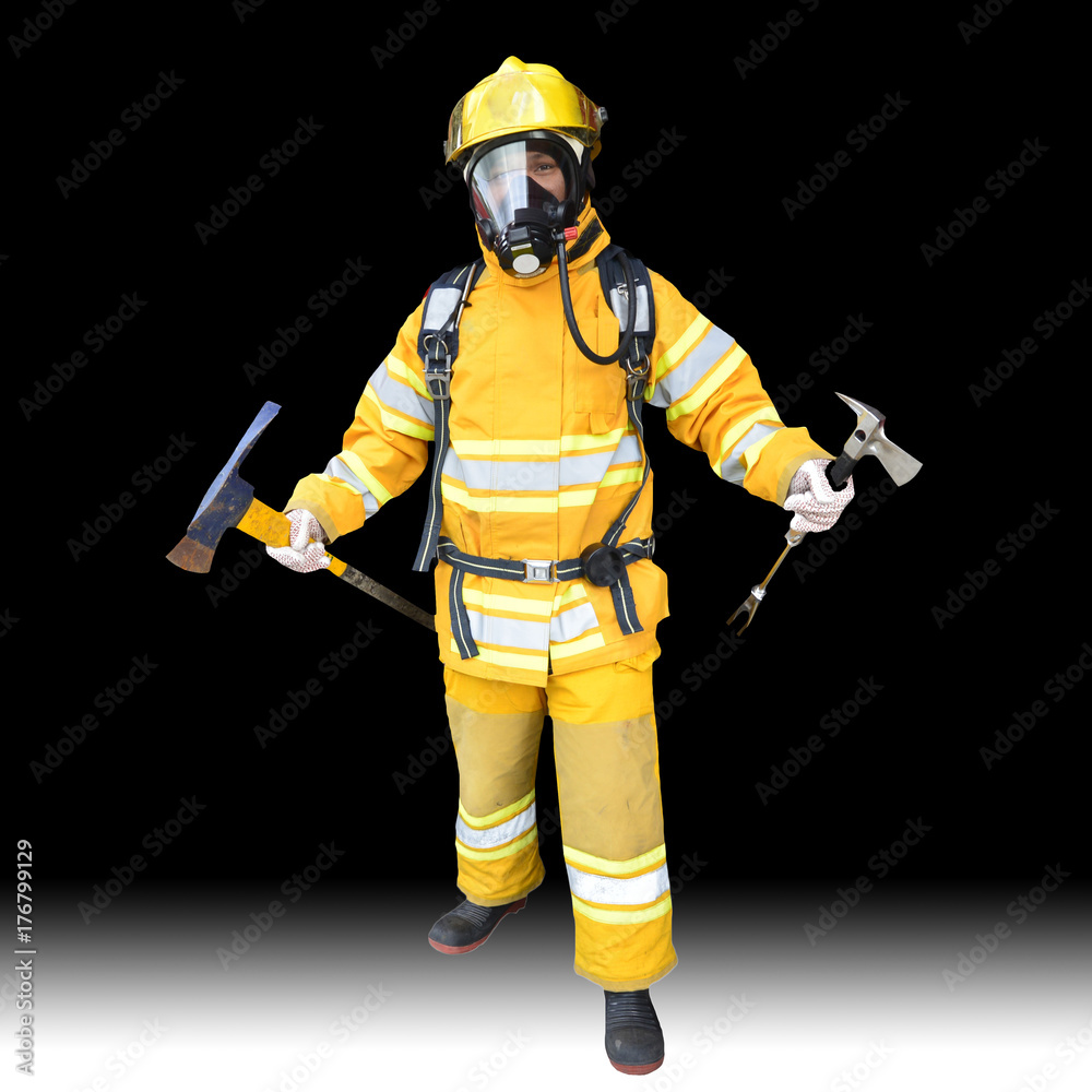 Firefighter Holding Axe