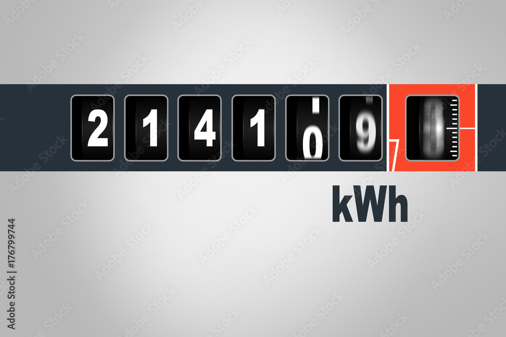 Fast running electricity meter - power consumption concept Stock ...