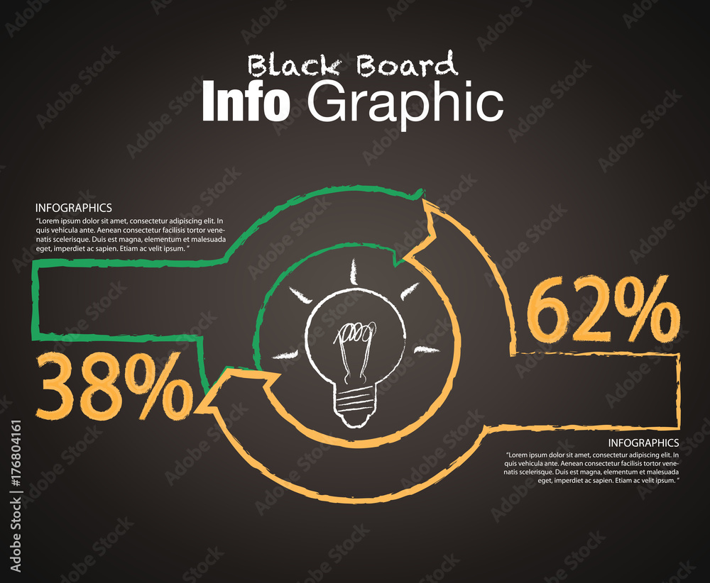 infographic in blackboard, background stock vector, Stock Vector ...