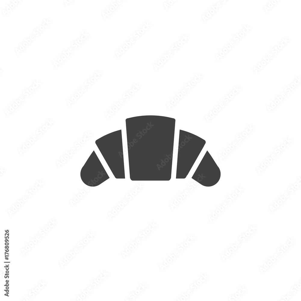 Croissant icon vector, filled flat sign, solid pictogram isolated on ...