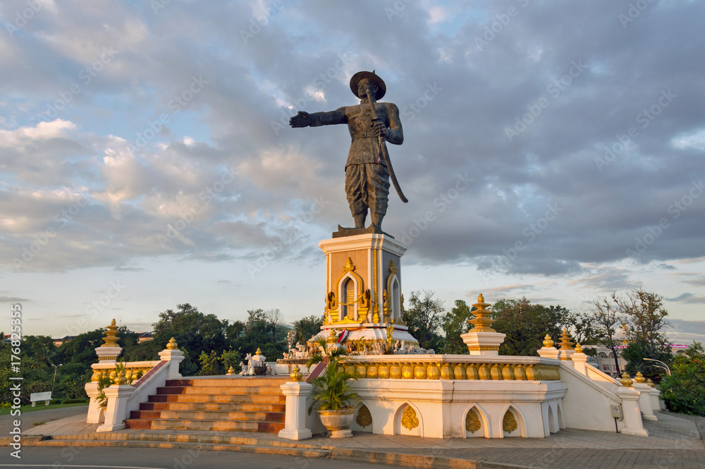 Statue of King Chao Anouvong, Lao king from the last monarch of the ...
