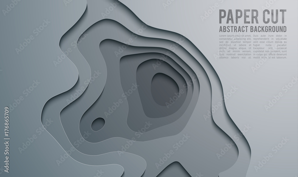 Paper cut banner concept. Paper carve abstract background for card ...