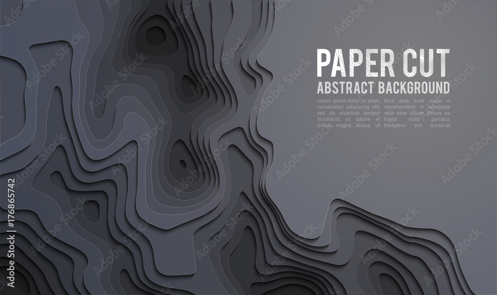 Vettoriale Stock Paper cut banner concept. Paper carve abstract ...