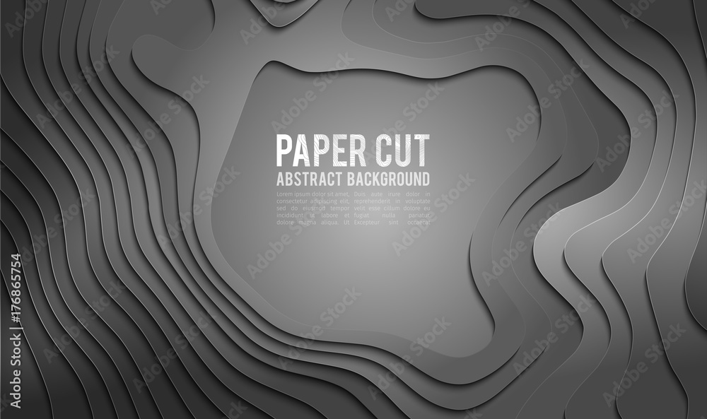 Paper cut banner concept. Paper carve abstract background for card ...