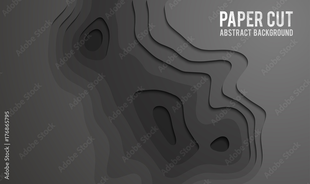Paper cut banner concept. Paper carve abstract background for card ...