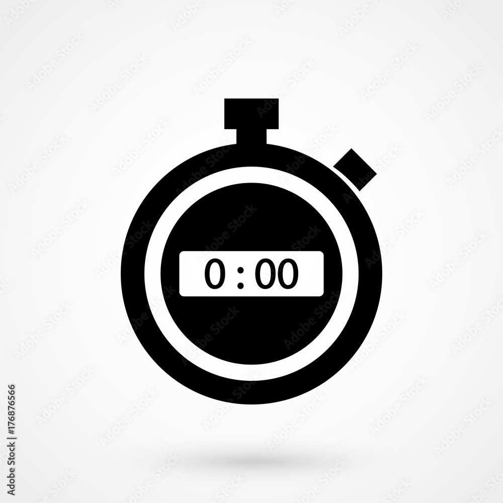 Stopwatch, stop watch timer flat icon for apps and websites Stock ...
