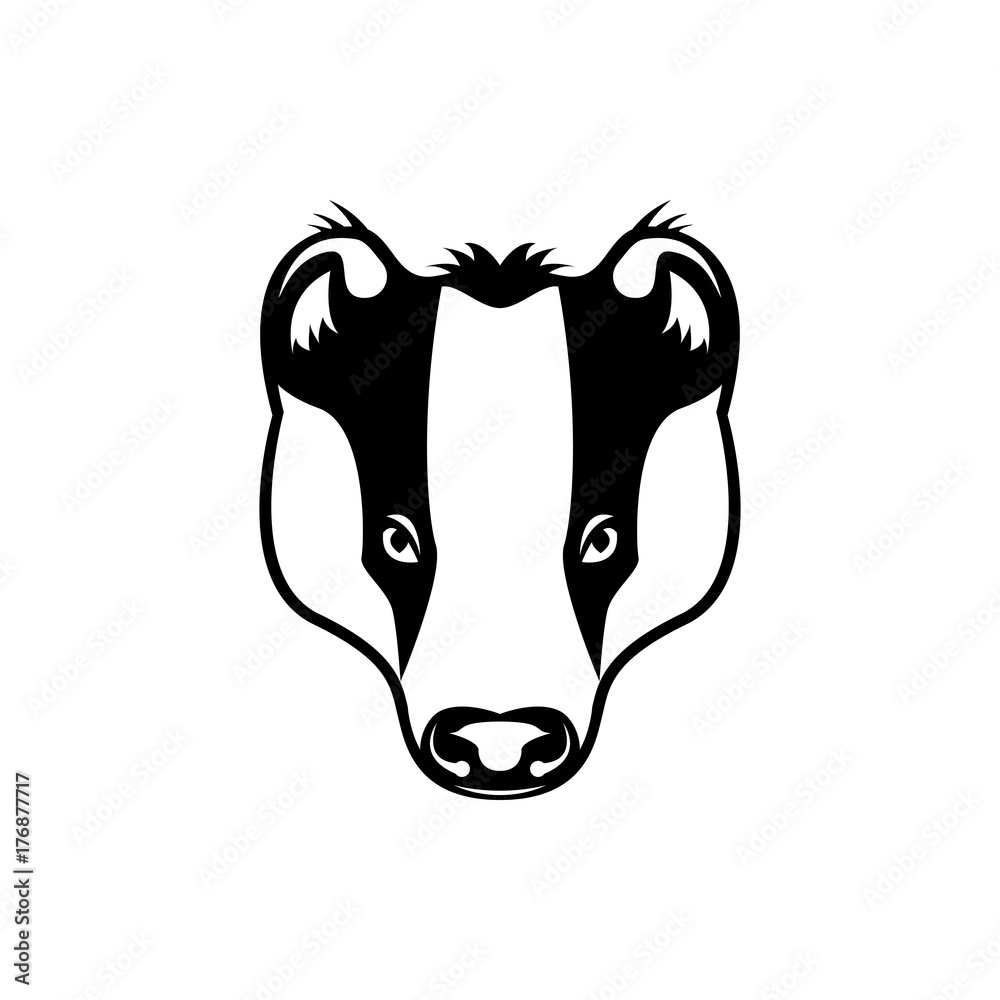 Vector badger head, face for retro hipster logos, emblems, badges ...