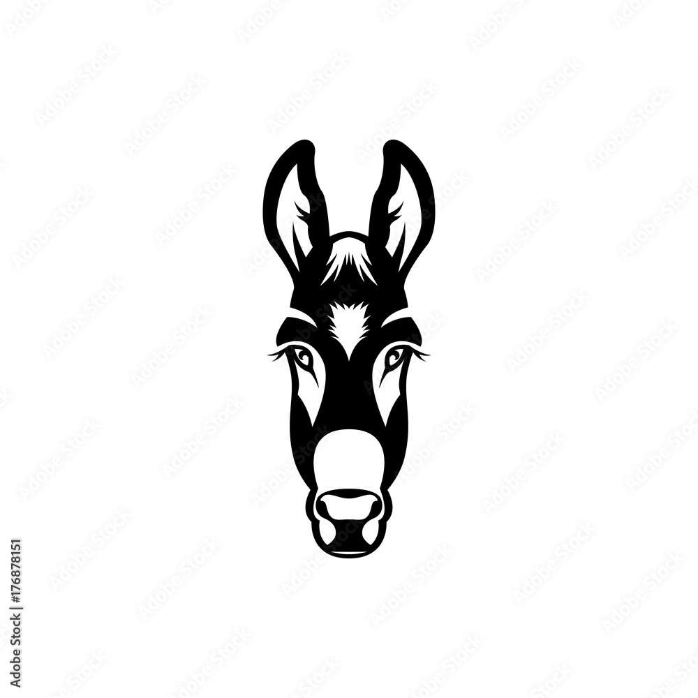 Vector donkey head, face for retro hipster logos, emblems, badges ...
