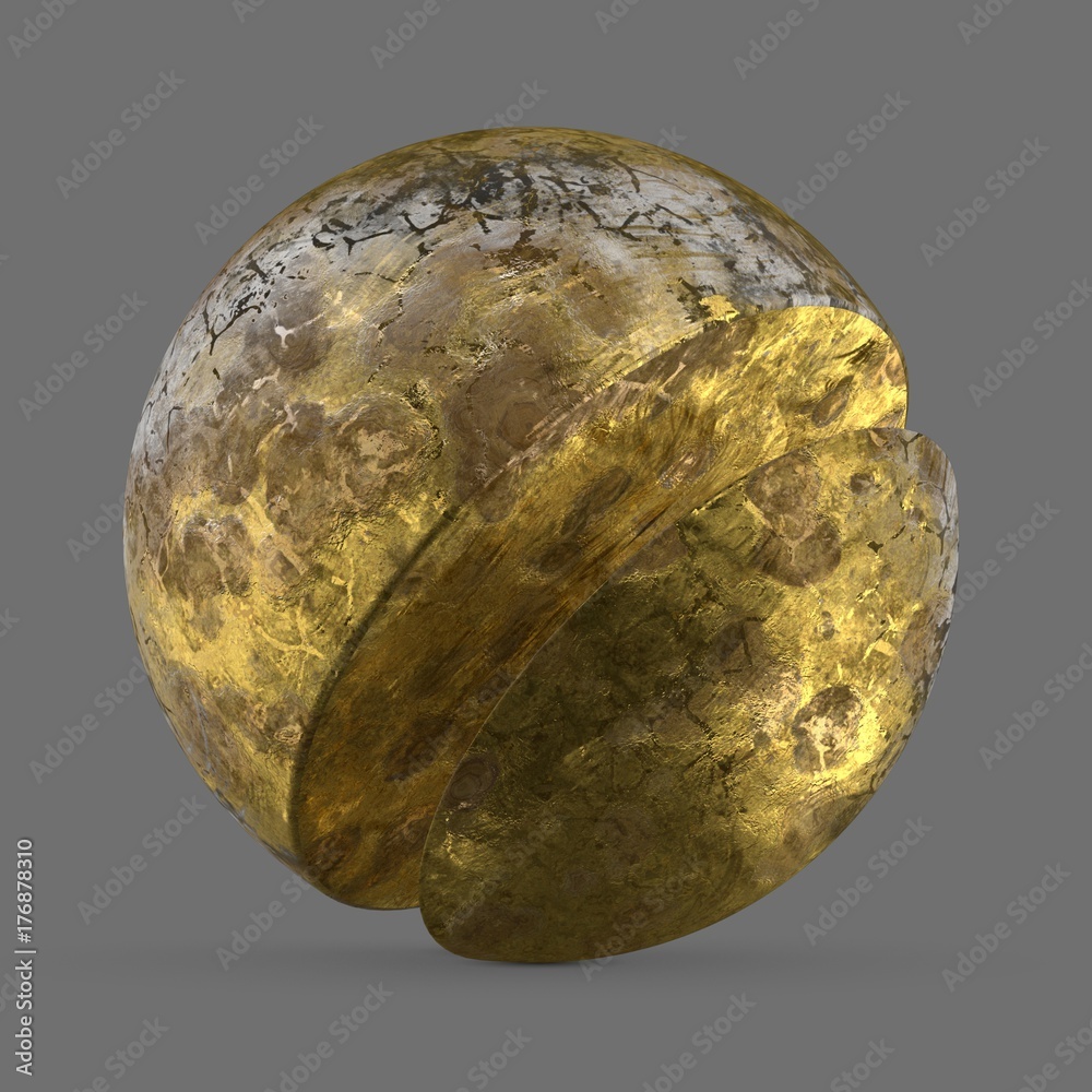 Aged natural gold Stock 3D asset | Adobe Stock