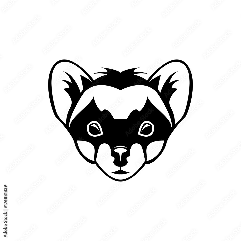 Vector marten head, face for retro logos, emblems, badges, labels ...