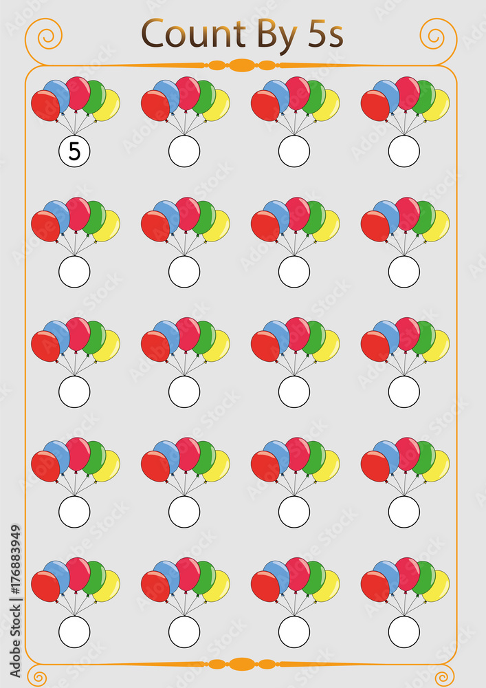 counting by 5's, write the missing numbers Stock Vector | Adobe Stock