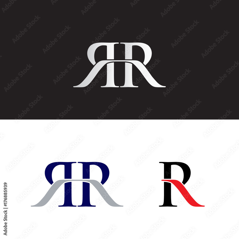 Logo design with initials of double letter R with mirror effect Stock ...