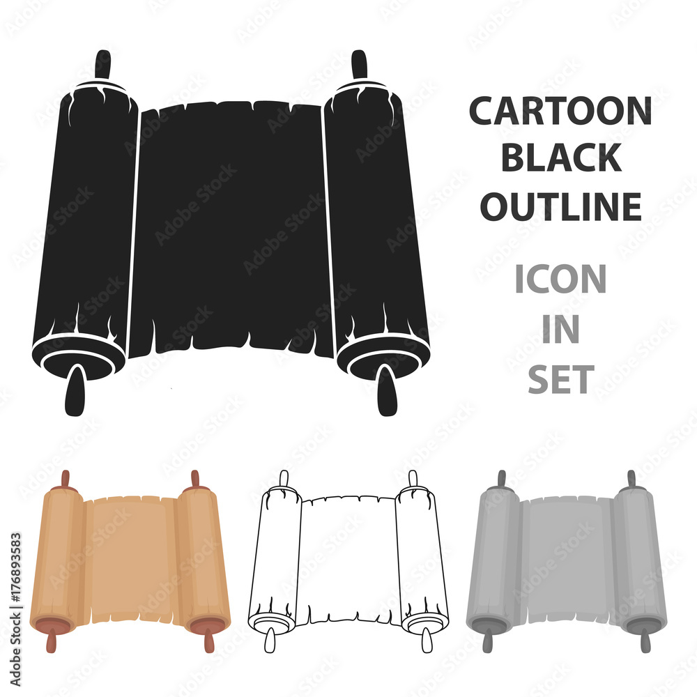 Tanakh icon in cartoon style isolated on white background. Religion ...