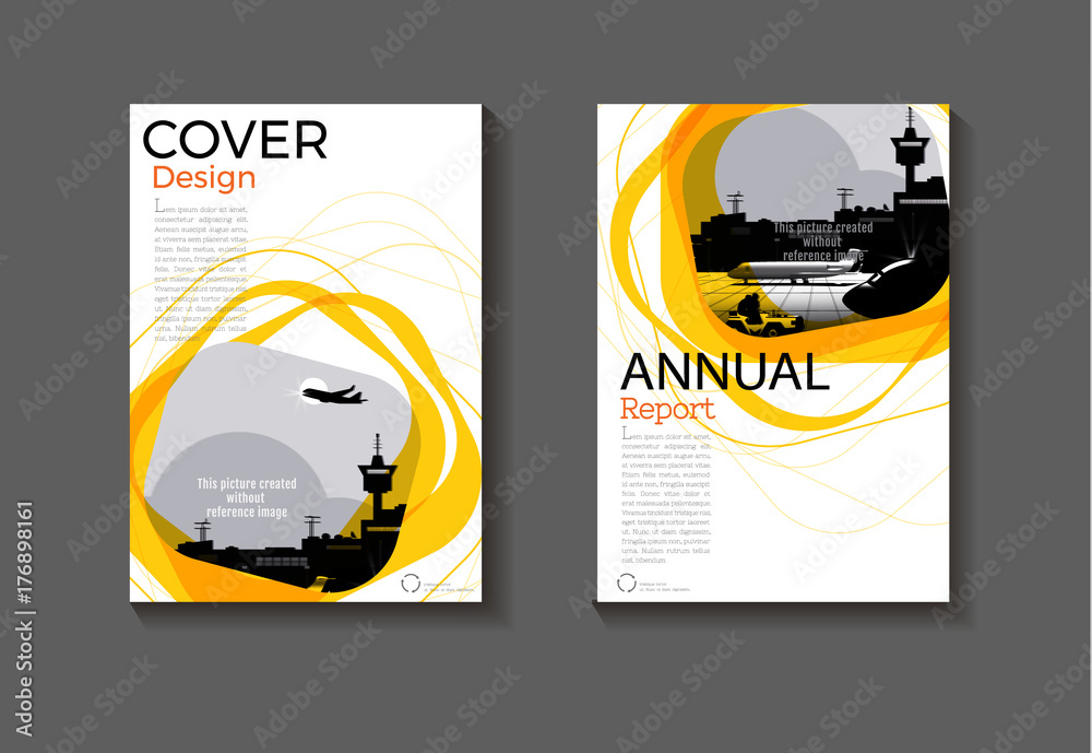 yellow cover Circle design modern book cover abstract Brochure cover ...