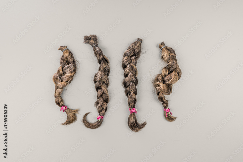 Collection of Cut Off Pigtails for Donation Stock Photo | Adobe Stock