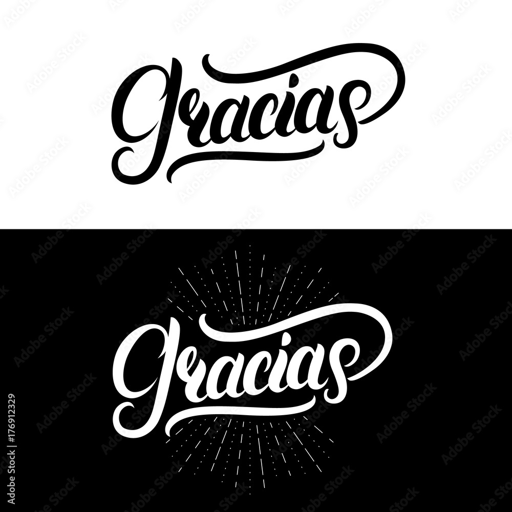 Gracias hand written lettering. Modern brush calligraphy. Stock Vector ...