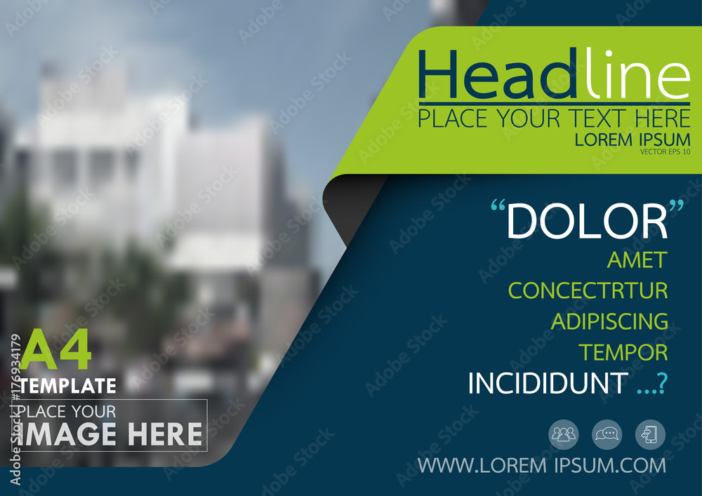 Blue and green flyer cover business brochure vector design, Leaflet ...