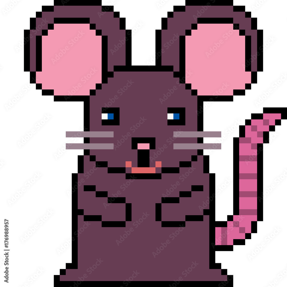 vector pixel art rat Stock Vector | Adobe Stock