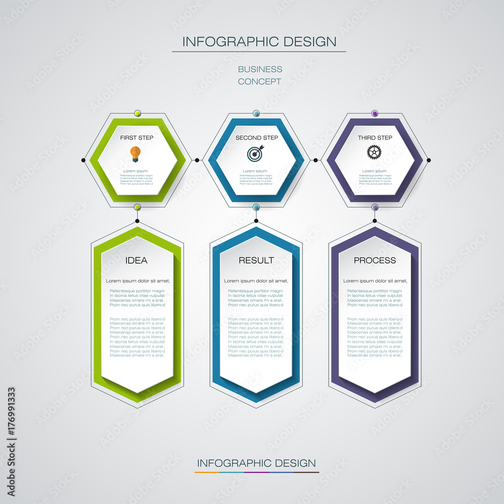 Vector infographics timeline design template with label design, 5 ...