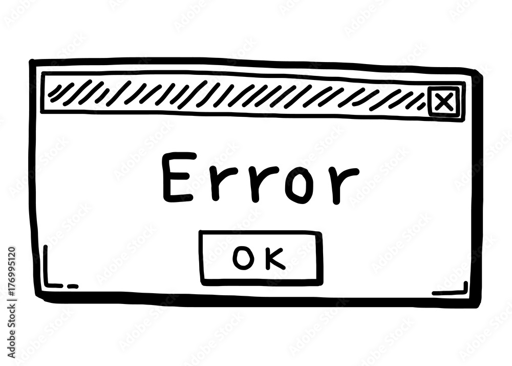 Vetor de error pop up / cartoon vector and illustration, black and ...