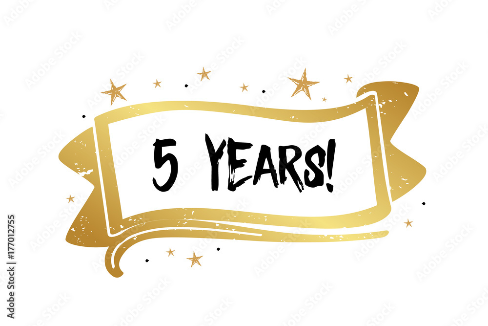 5 Years, beautiful greeting card poster calligraphy black text word ...