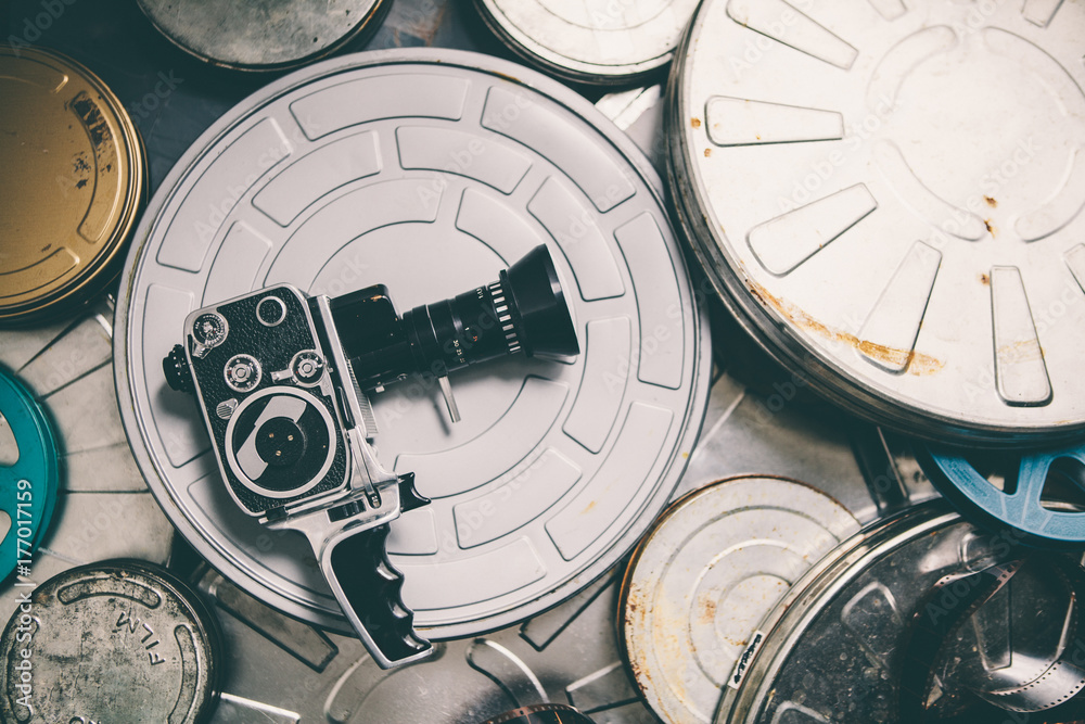 Cinema cameras and reels Stock Photo | Adobe Stock