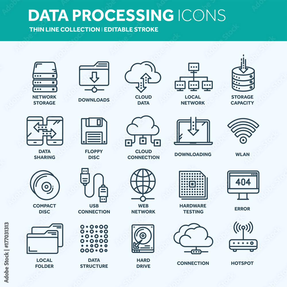 Cloud omputing. Internet technology. Online services. Data processing ...