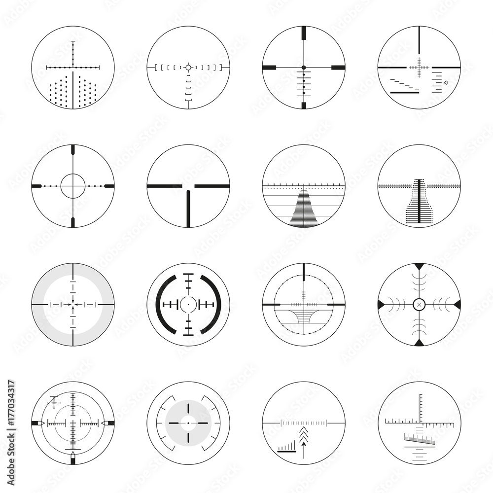 Set of sniper sights - modern vector realistic isolated clip art Stock ...