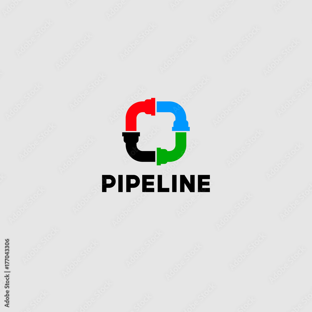 Vecteur Stock Color Water Pipes Logo & Branding. Plant logo. Plumbing ...