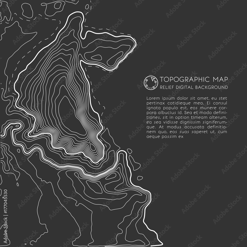 Map line of topography. Vector abstract topographic map concept with ...