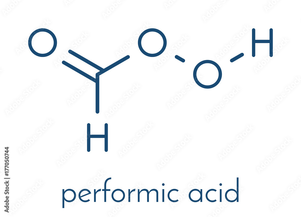 Performic acid (PFA) disinfectant molecule. Used as disinfectant and ...