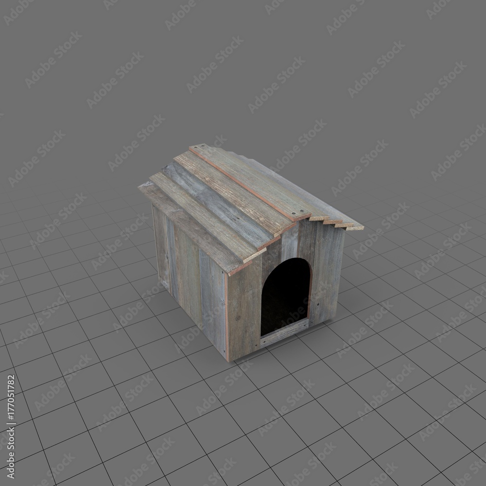 Wooden dog house Stock 3D asset | Adobe Stock