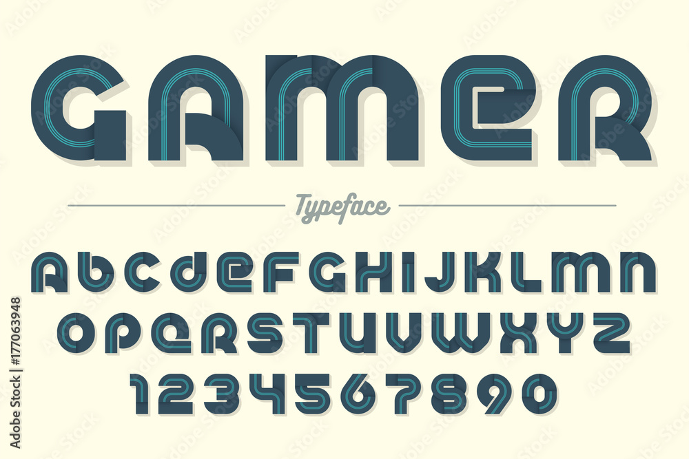 Gamer vector decorative font design, alphabet, typeface, typogra Stock ...