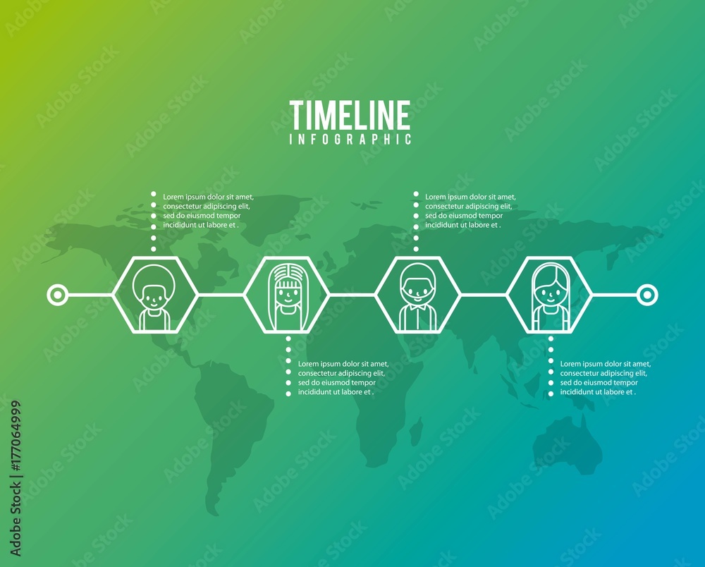 timeline infographic world people community group Stock Vector | Adobe ...