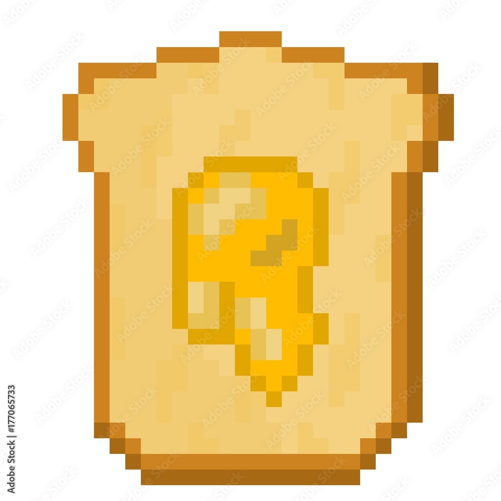 Bread with butter icon pixel art Stock Illustration | Adobe Stock