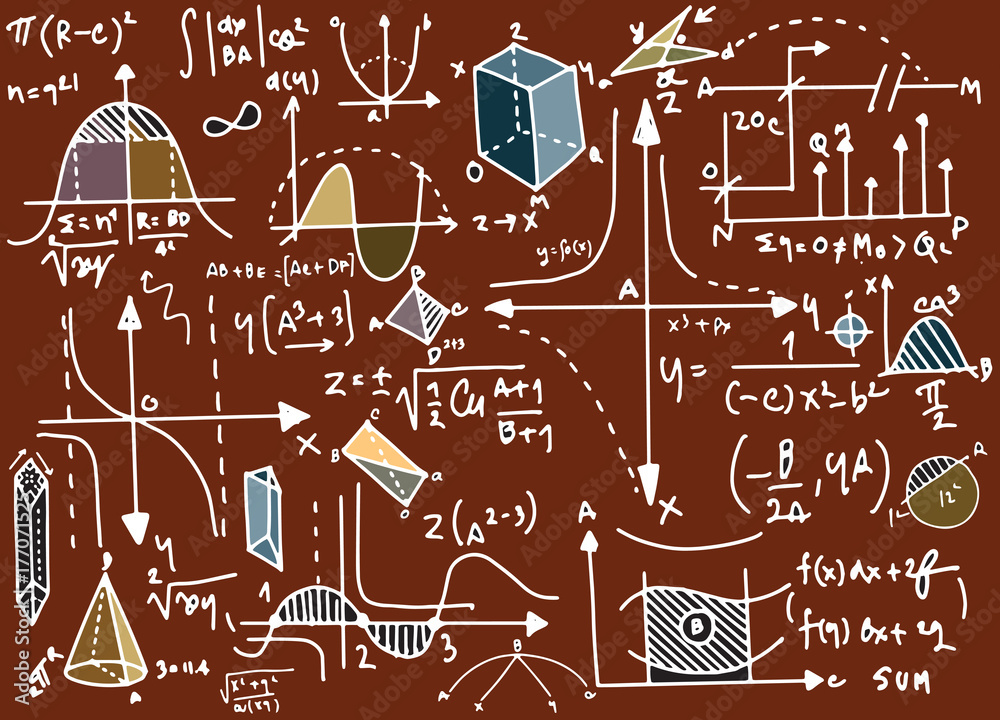 Physical formulas and phenomenon. hand-drawn illustration. scien Stock ...