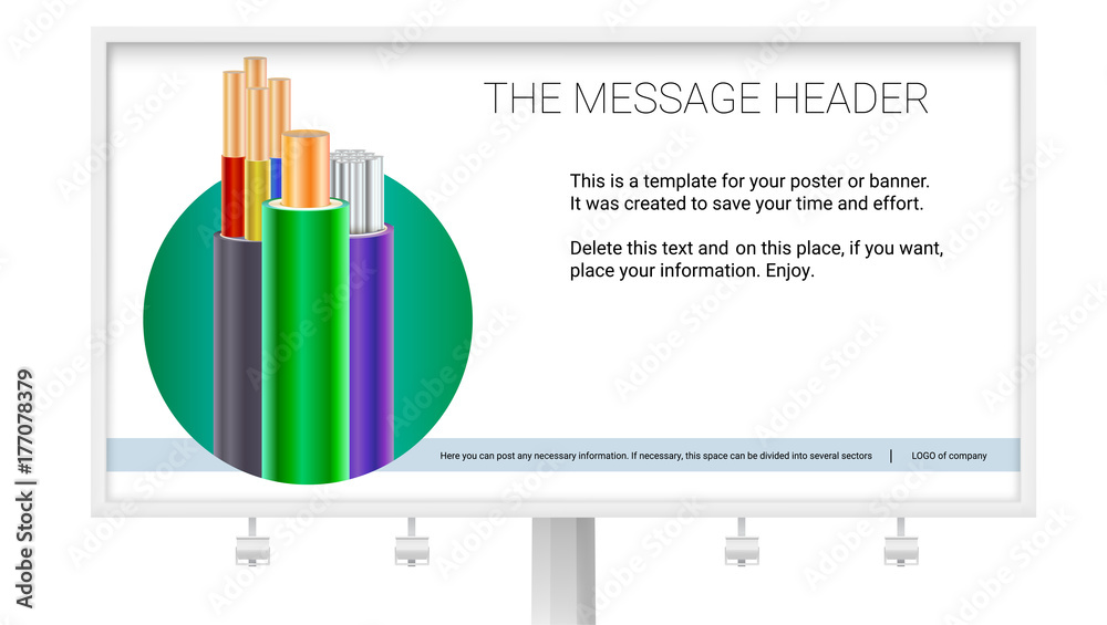 Billboard with advertising of copper and aluminium electric cables ...