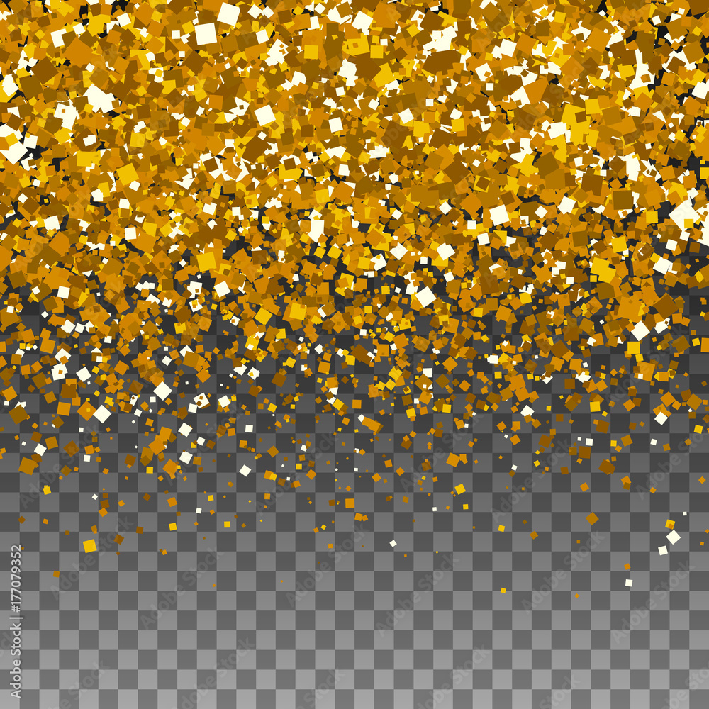Vector gold glitter sparkle particles background effect on transparent background. Stock Vector ...